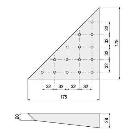 pata plástico kokes h45 l175-245 cromo (atencion. medidas aproximadas)