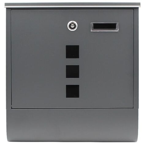WURKO buzon acero gris moderno pw617 , Buzón para exterior e interior ...