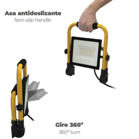 foco led plano 100 watt / 4000 k / ip 65 / 8000 lúmenes. con asa de ...