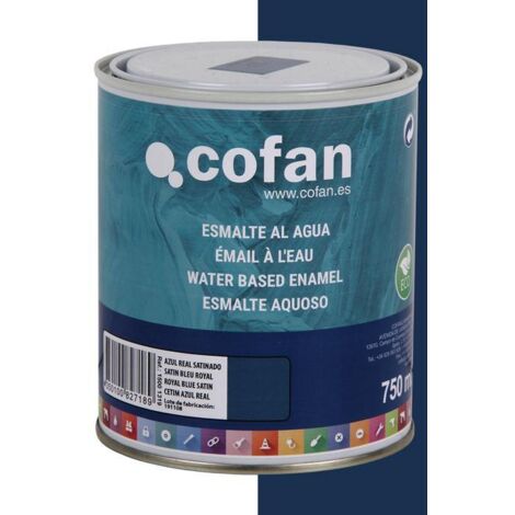 COFAN esmalte al agua (750 ml) azul real satinado , Esmalte al agua en ...