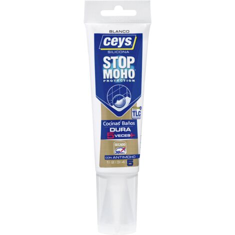 ceys sellador silicona baño-cocina stop moho blanco 125ml 505568