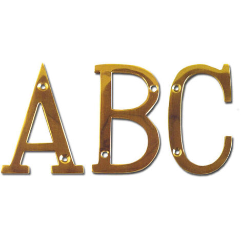 FPLUS letra de laton brillo b 100 mm c-tornillos , letra de laton ...