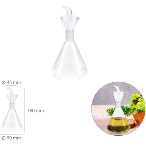 aceitera de cristal con sistema antigoteo, capacidad 250 ml.