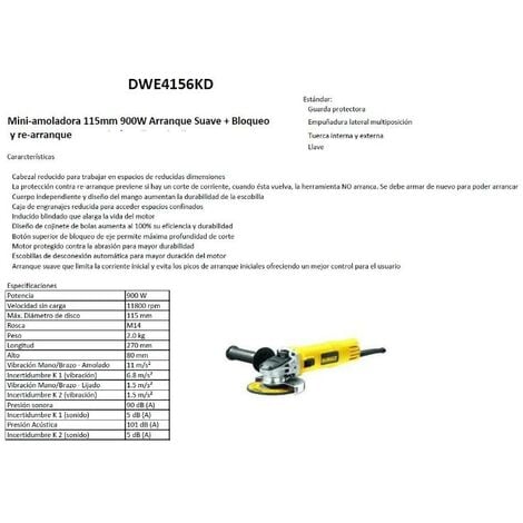 DEWALT mini-amoladora dw 115mm 900w dwe4156 , 0UNIDADES , DEWALT mini-amoladora dw 115mm 900w ...