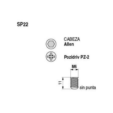 grano pz-2 m6-11 zincado sp22 p/anclaje embol compatible con el herraje ...