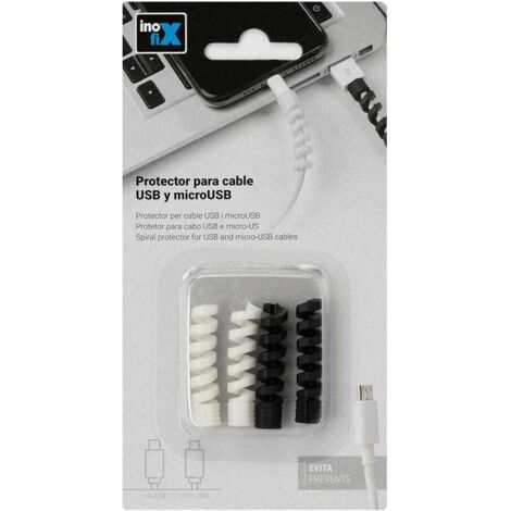 INOFIX protector p/cable usb y micro-usb blan/neg b-4 , Protector para ...