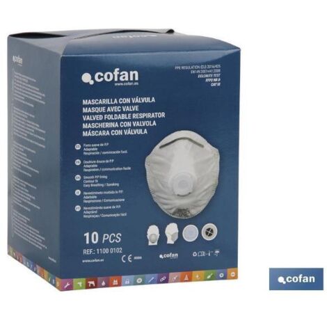 COFAN Mascarilla Proteccion C valvula Ffp2d Caja 10 Unid Las COFAN Mascarilla Proteccion C valvula Ffp2d Caja 10 Unid Las