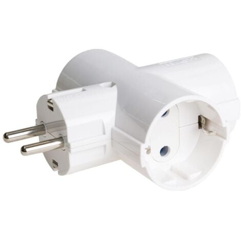 COFAN adaptador schuko 3 vias (16a-250v) , Adaptador triple Schuko con 2 puntos de conexión y ...