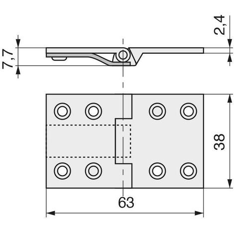 bisagra laton con muelle 38-63 cantos rectos p/ptas.abatibles. angulo ...
