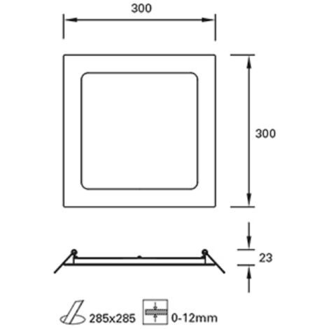 Forlight Downlight Ip23 Easy Square 300Mm Led 22 3000K Blanc 1692Lm