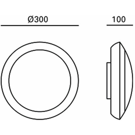 Forlight Plafonnier Extérieur Ip65 Ford Round Led 11W 4000K Noir 985Lm
