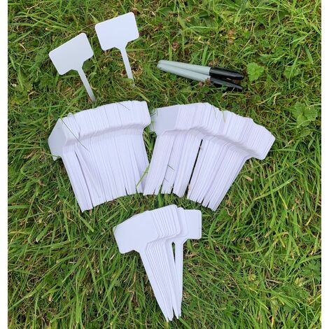 200 Pot Plant Labels With Marker Pens & Hand Held Seed Dispenser (Pack ...