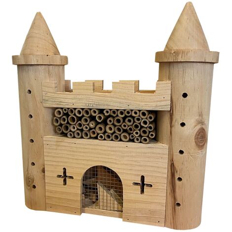Wooden Castle Fort Insect Hotel Habitat for Bees & Butterflies
