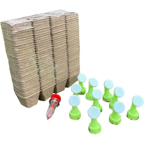 144 x 5cm Square Fibre Biodegradable Plant Pots with Seeder and 10 ...