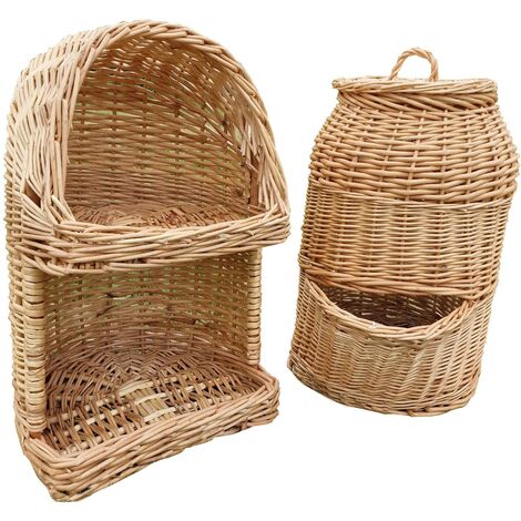 Willow Potato Hopper And Vegetable Storage Basket Set