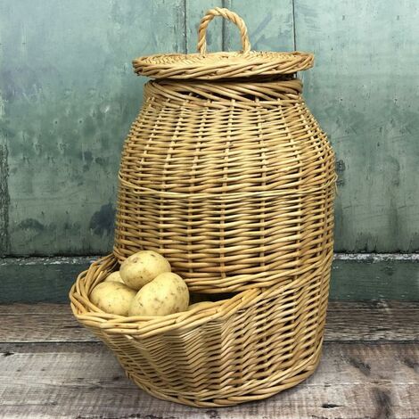 Set of 2 Wicker Potato And Onion Storage Hoppers