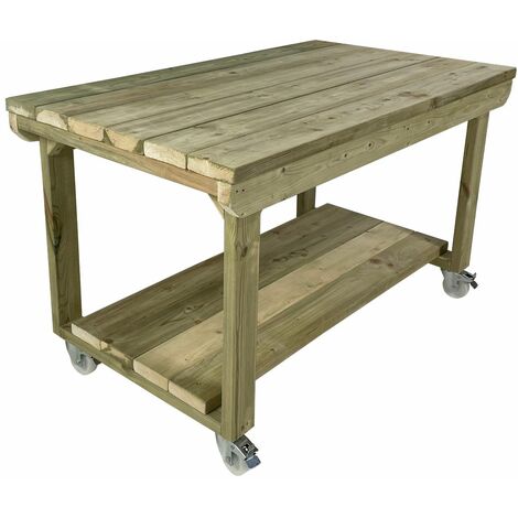 Wooden Super Heavy Duty Indoor / Outdoor Workbench, 3ft(90cm) Depth ...