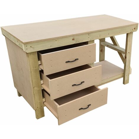 Wooden MDF top tool cabinet workbench with storage shelf (V.7) (H-90cm ...