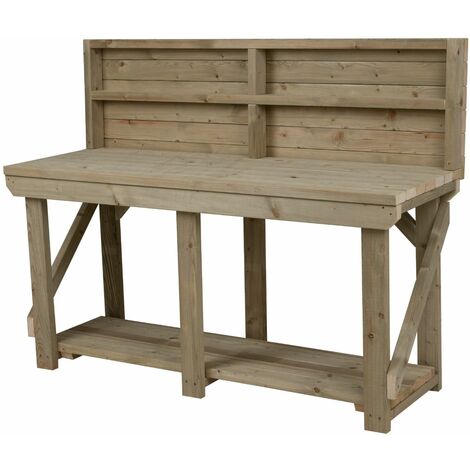Indoor/outdoor workbench pressure treated station (H-90cm, D-64cm, L ...