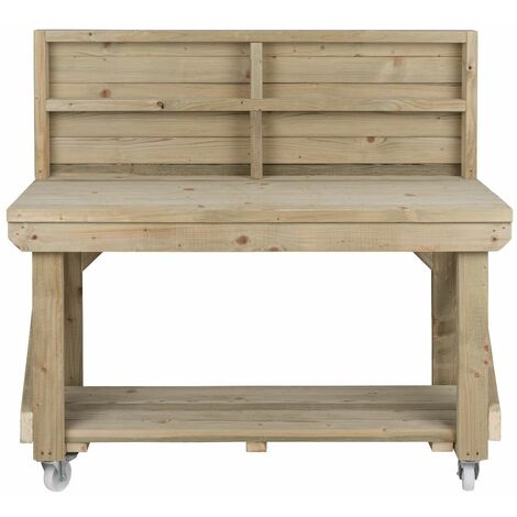 Indoor/outdoor workbench pressure treated station (H-90cm, D-64cm, L ...