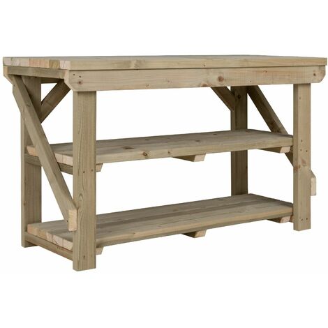 Indoor/outdoor workbench pressure treated station (H-90cm, D-64cm, L ...