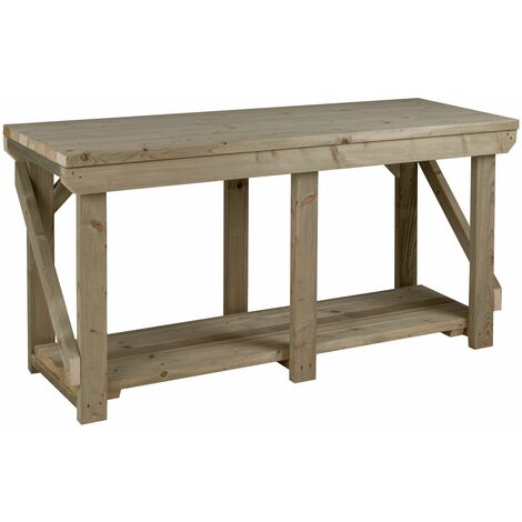 Indoor/outdoor workbench pressure treated station (H-90cm, D-64cm, L-240cm)
