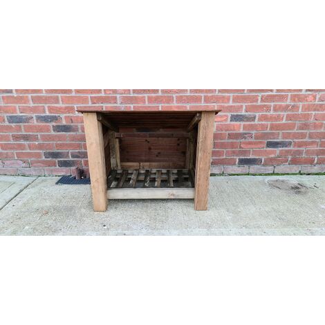 Wooden Outdoor Shoe/Log Storage-Large - 1190mm-Light Green (Natural)
