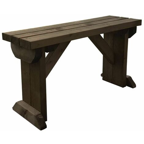 HOLLIES Garden Fence Bench (4ft, Rustic brown finish)