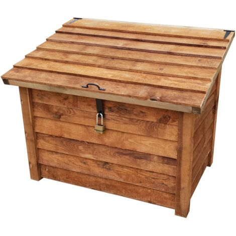 Wooden Log/tool Chest Storage (W-127cm, H-104cm, D-87cm), Light green-natural finish