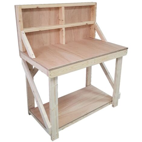 Wooden Eucalyptus PLY Top Workbench, 5ft (150cm) With back panel