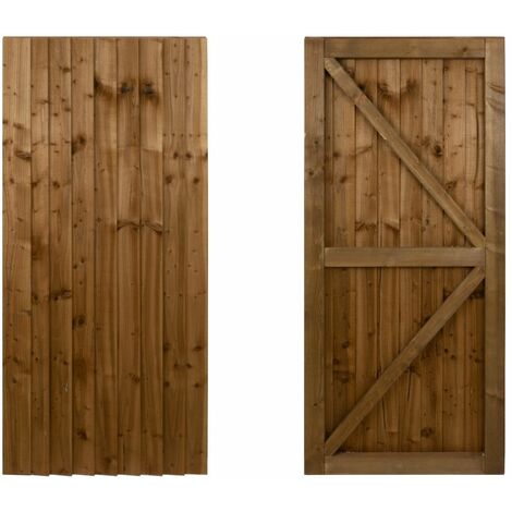 Featheredge wooden garden and side gates, fully framed and capped (v2 ...