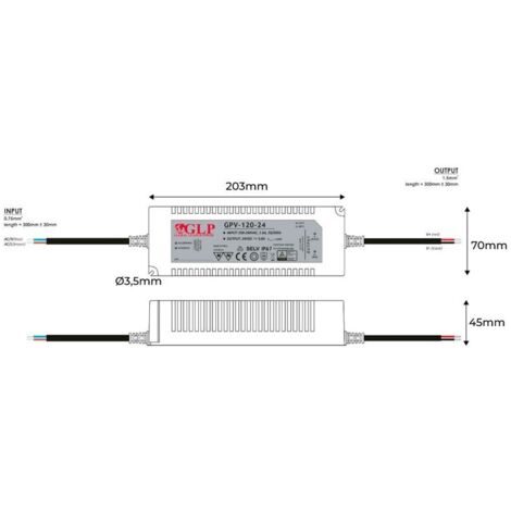 Außeneinsatz Netzteil 24V DC - 120W - IP67 - GLP