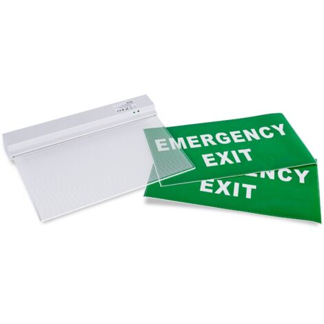 Dauerhafte Notleuchte mit EMERGENCY EXIT-Piktogramm