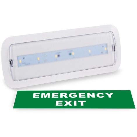 Set EMERGENCY EXIT Schild + Notleuchte 3W