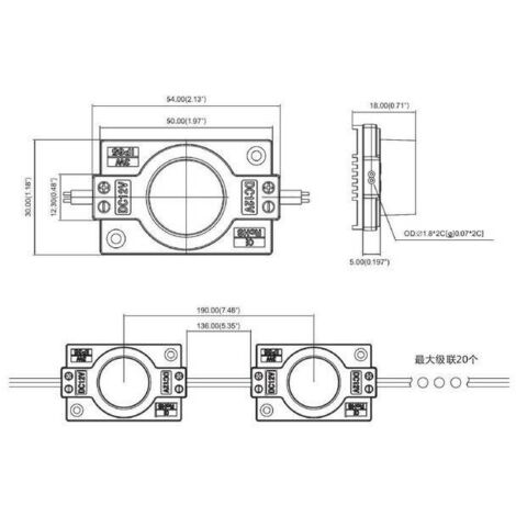 LED-Modul für Beschilderung SMD3535 3W 12V IP65