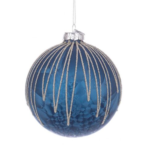 Sfera di vetro lineage bizzotto blu Ø10 cm