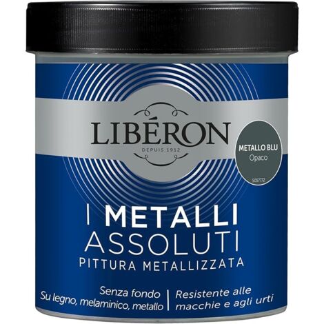 Pittura Metallizzata Liberon I Metalli Assoluti 500ml Blu Opaco