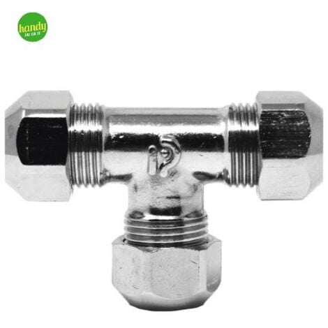 Raccordo a t femmina a tenuta ptfe per tubo rame cromato serie 6900 Ambra Water