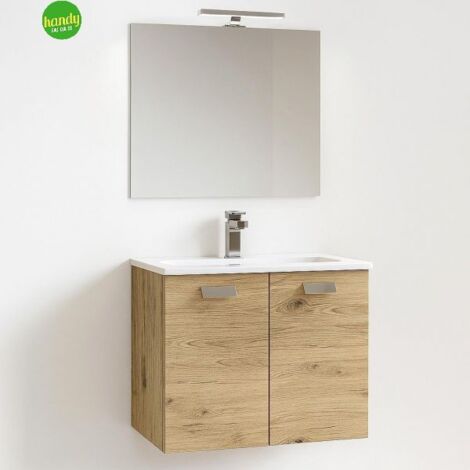 Composizione bagno sospesa Angela Handy 60cm 2 ante quercia naturale
