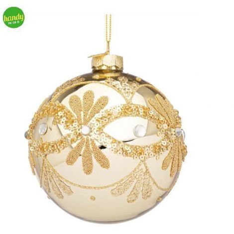 Sfera in vetro Garish Bizzotto champagne lucido Ø10 cm