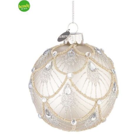 Sfera in vetro Stardust Bizzotto argento Ø10 cm