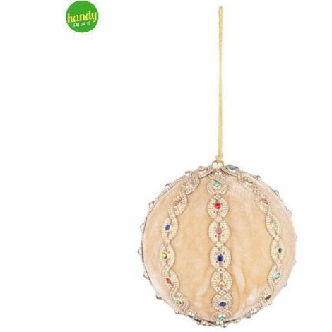 Sfera natalizia Beady Bizzotto beige Ø10 cm