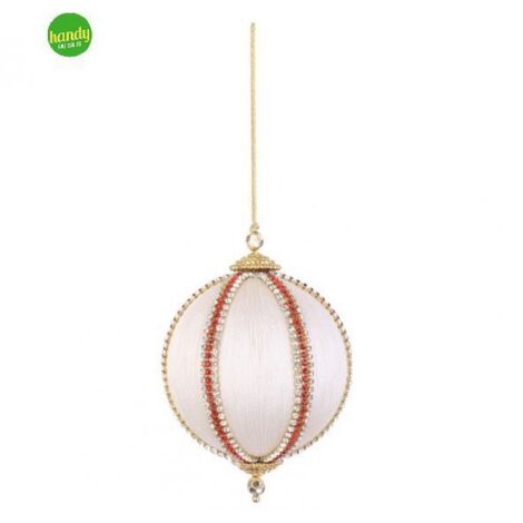 Sfera natalizia Diamond Bizzotto avorio Ø10 cm