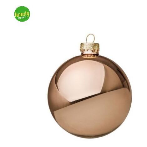 Sfera natalizia bizzotto vetro caramello lucido Ø8 cm