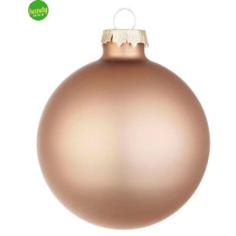 Sfera natalizia Bizzotto in vetro beige opaco Ø6 cm