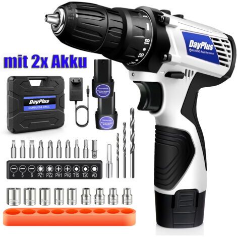 Akku-Schlagbohrschrauber Akkuschrauber Zubeh r Set Mit 2X Akkus in Koffer