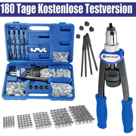 150tlg Einnietmuttern M5-M12 Gewindenieten mit Nietenzange ...