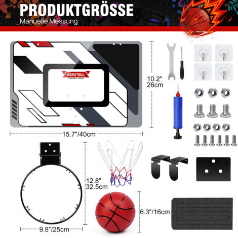Mini Basketballkorb Wall Hängen Ø40cm mit Netz Ball Pumpe Backboard für ...
