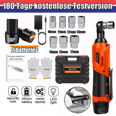 Akku-Ratsche Ratschenschlüssel mit 3/8 Zoll 90° Winkel-Elektroschlüssel ...