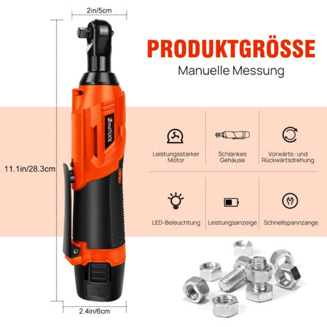 Akku-Ratsche Ratschenschlüssel Elektrische Knarrenschlüssel Satz 3/8 ...